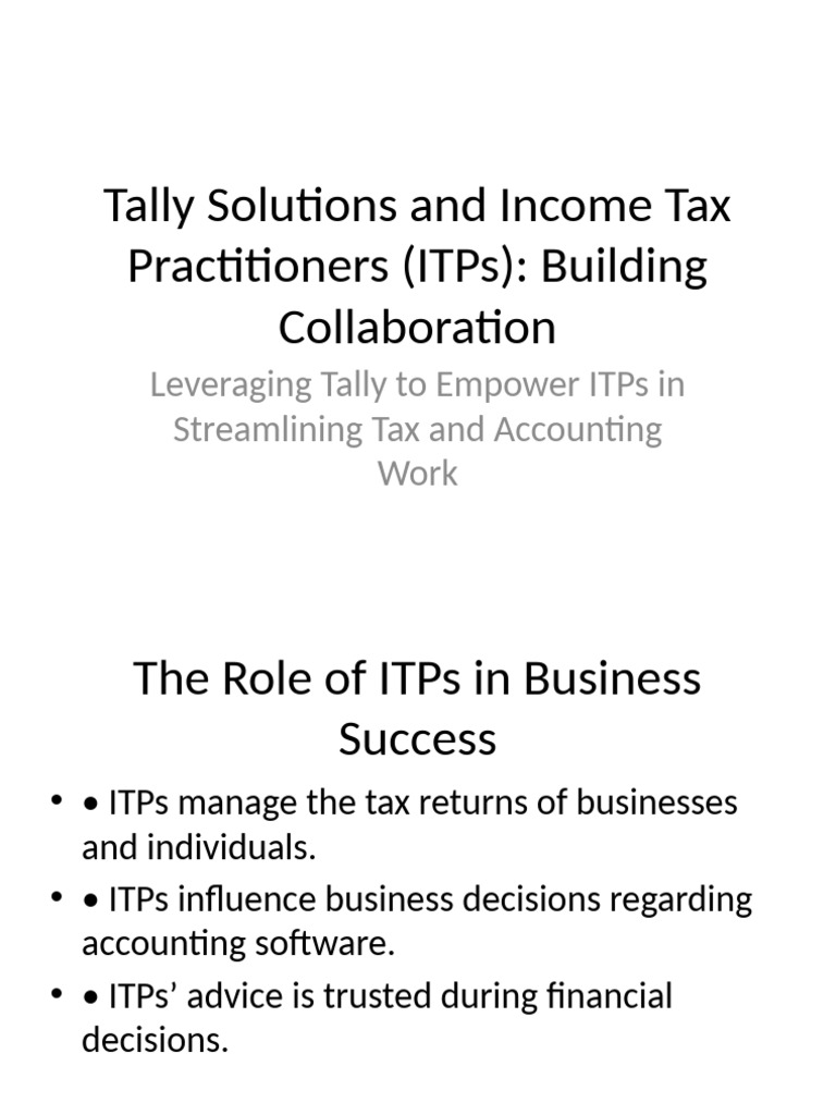 Tally ITP Collaboration Presentation | PDF