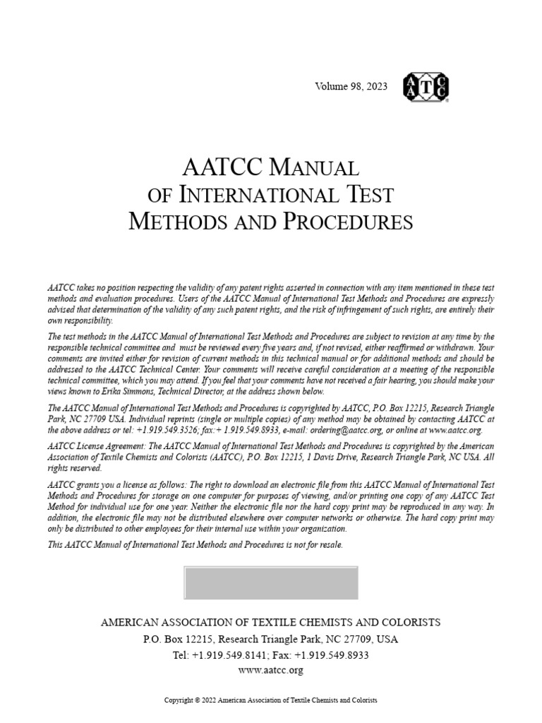 AATCC 2023 | PDF | Textiles | Dye