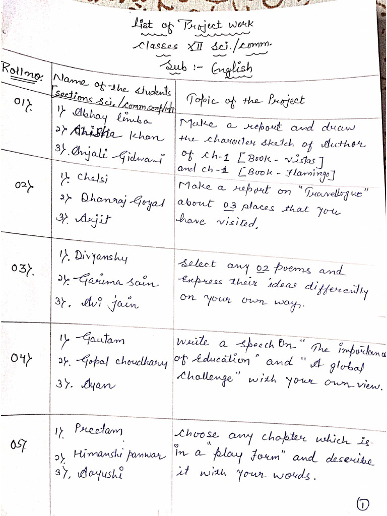 Project Work XII Sci.-Comm. | PDF