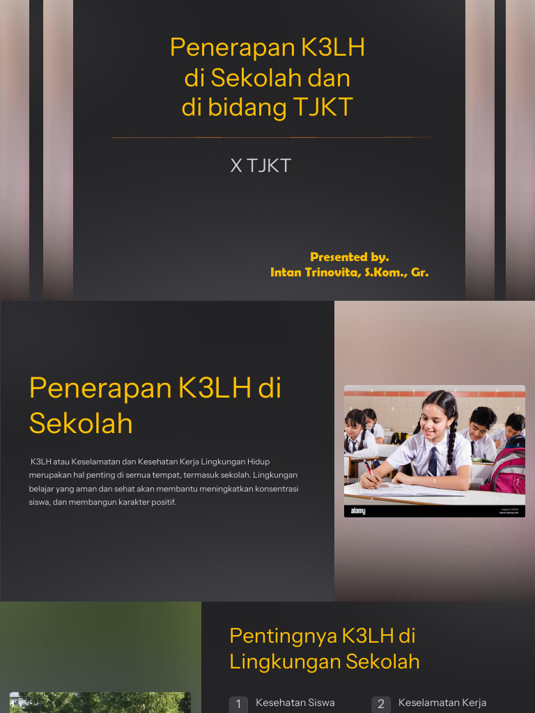 Penerapan K3Lh Di Sekolah Dan Di Bidang TJKT | PDF | Karier & Perkembangan | Kesehatan Holistik