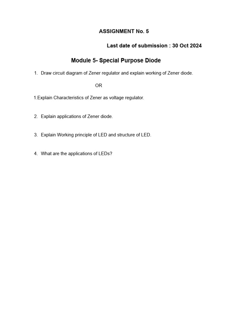 Assignment No. 5 - Beee For 2024-25 | PDF