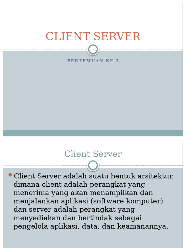 Pertemuan Ke 3 - Client Server | PDF