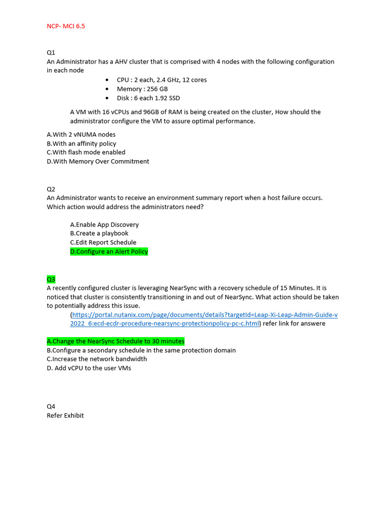 NCP-MCI-6.5_74Q | PDF | Computer Cluster | Computer Network