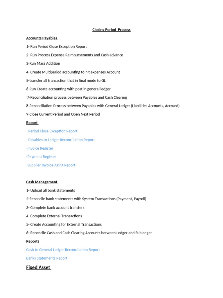 Comprehensive Period Closing Procedures | PDF | Accounts Payable | Accrual