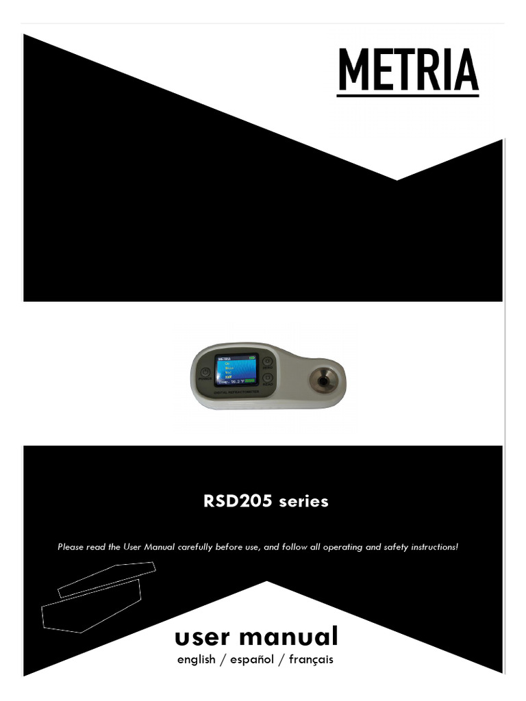 Portable Digital Refractometer User Manual | PDF | Calibration | Metrology