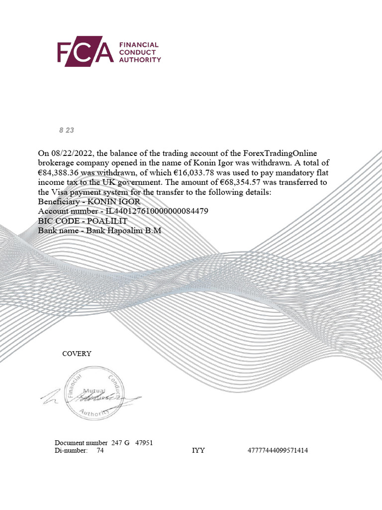 FCA letter | PDF