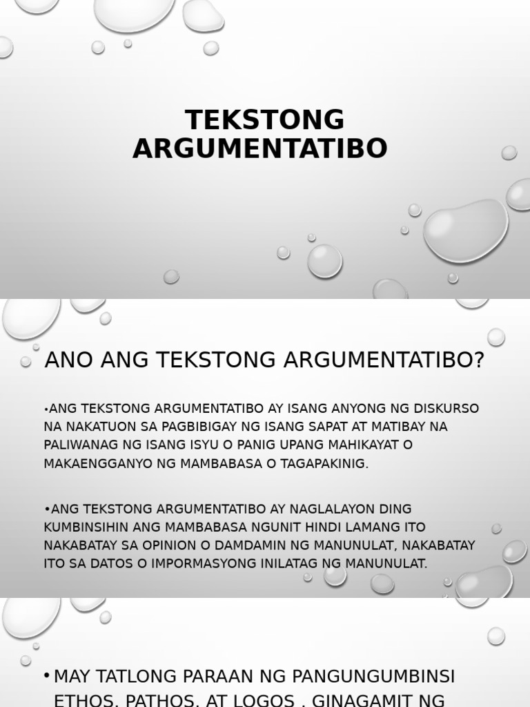 Tekstong Argumentatibo | PDF