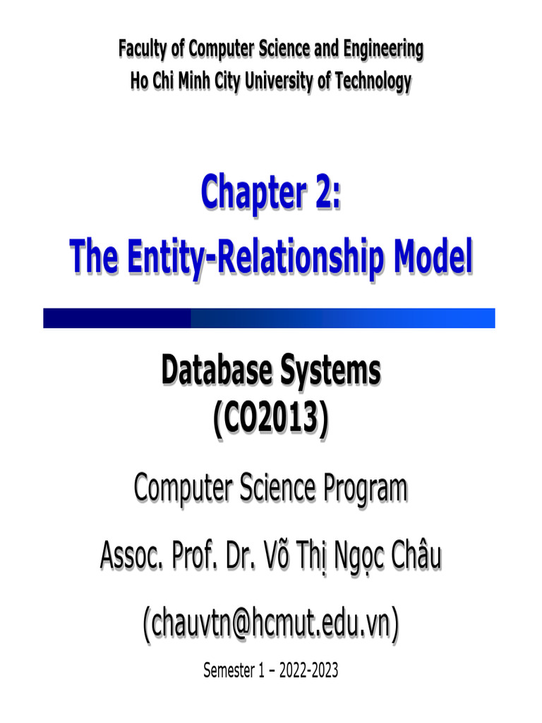 DB Systems - Chapter 2 - ER Model | PDF | Databases | Conceptual Model