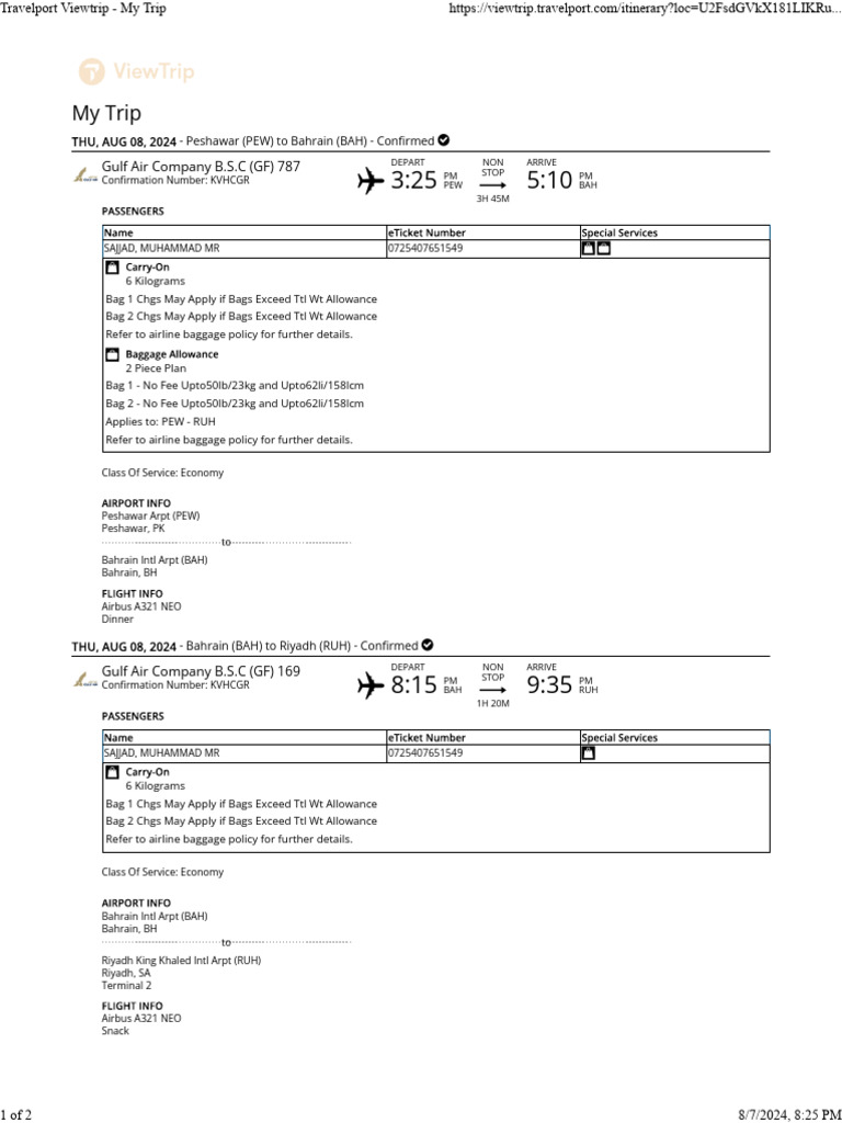 Sajjad Muhammad MR Ticket | PDF | Transport Companies | Airbus