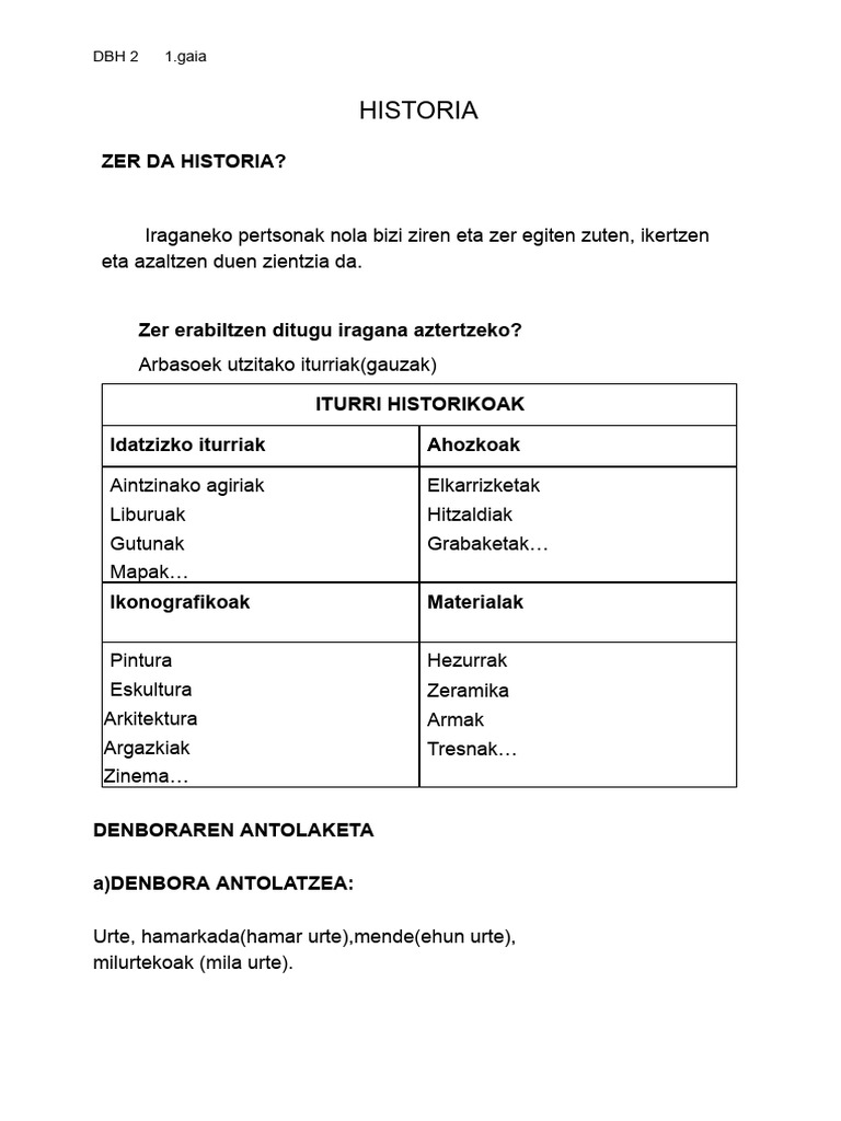 Historia - Erdi Aroa | PDF