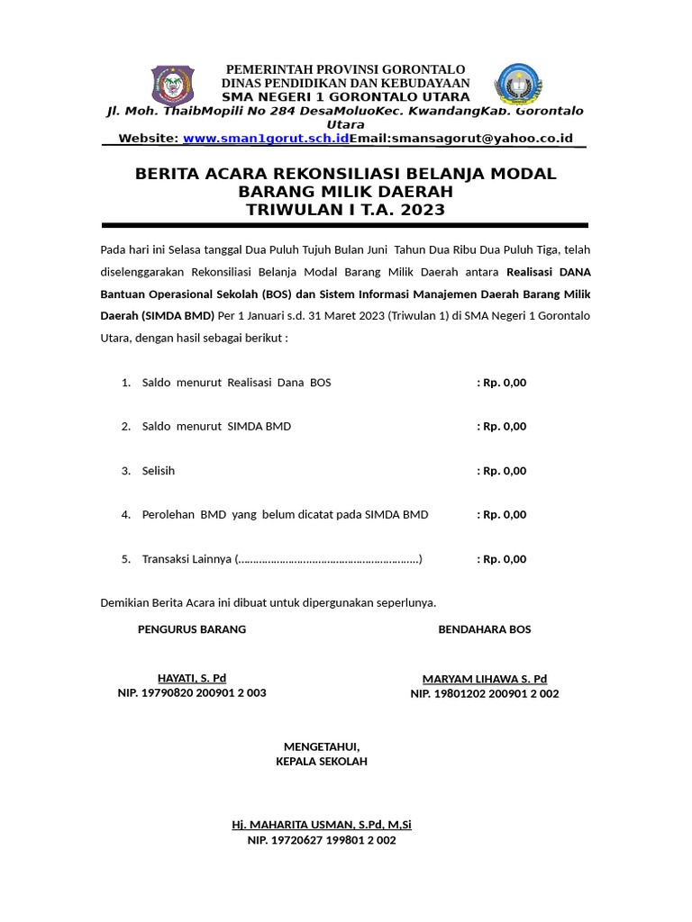 Ba Rekon Sekolah | PDF