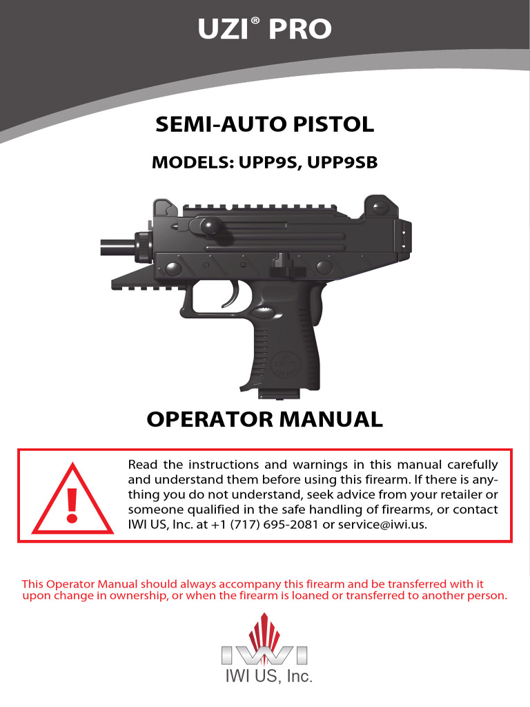 IWI Uzi Pro Manual | PDF | Gun Barrel | Firearms