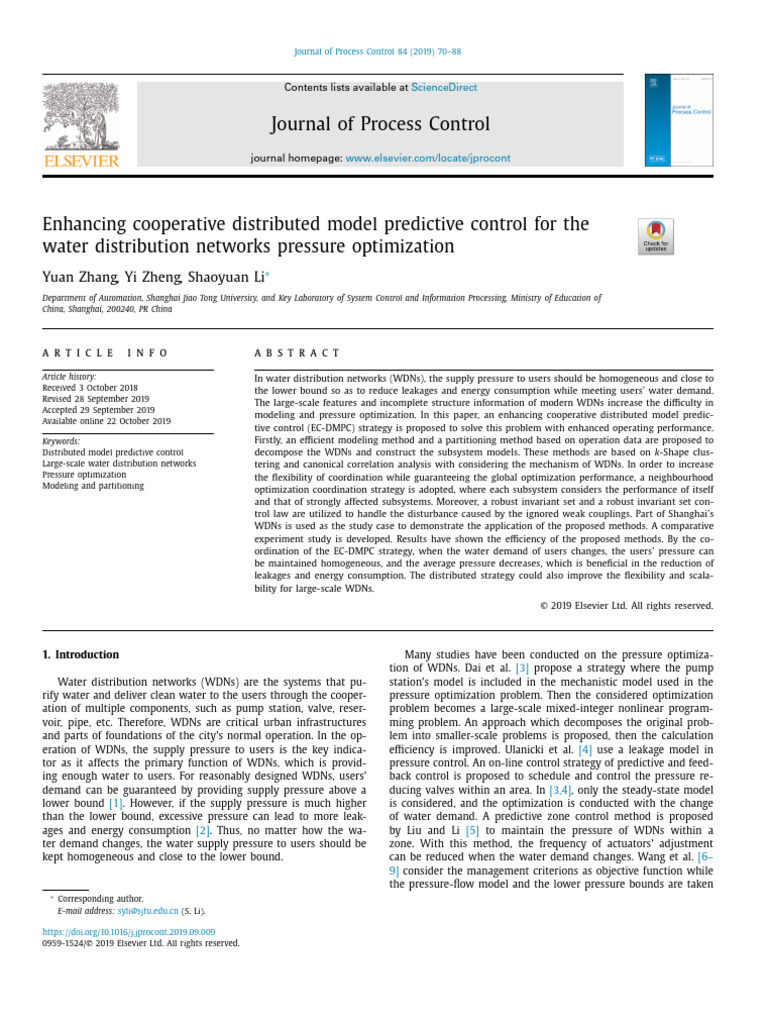 ZHANG Enhancing Cooperative Distributed Model Predictive Control For The Water Distribution ...