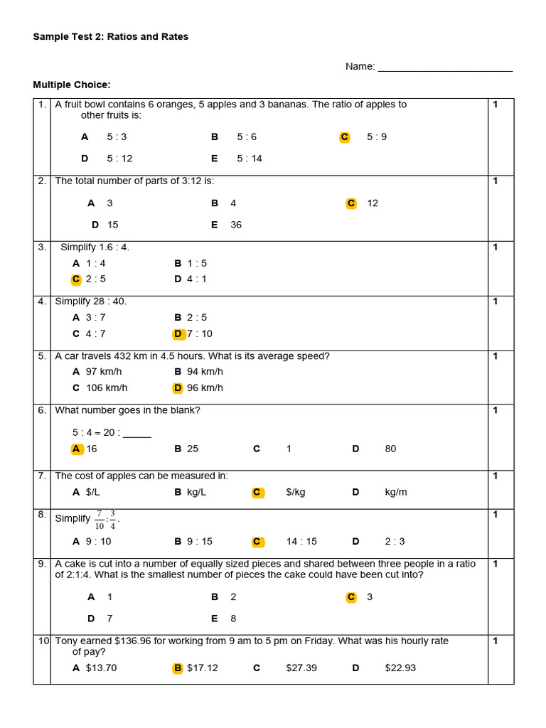 Simplifying Ratios and Rates | PDF | Speed | Ratio