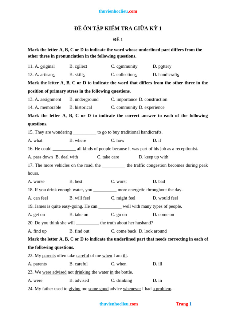 De Kiem Tra Giua HK1 Anh 9 Global de 1 | PDF | Sleep | Healthy Diet