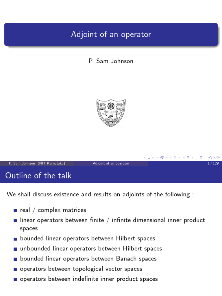 Adjoint of An Operator | PDF | Operator (Mathematics) | Matrix ...