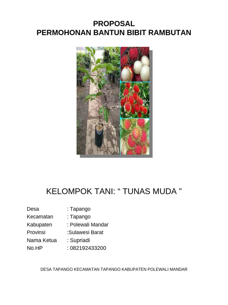 Proposal-Tanaman-Bibit-Buah Rambutan Supriadi | PDF | Teknologi & Rekayasa