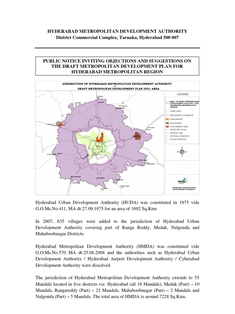 Public Notice Notification - HMDA (A) | PDF | Urbanization | Planning