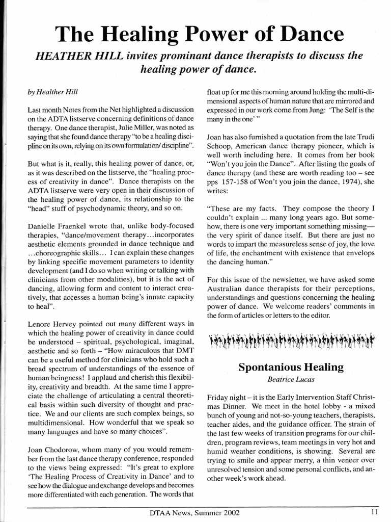 The Healing Power of Dance | PDF | Psychotherapy | Thought