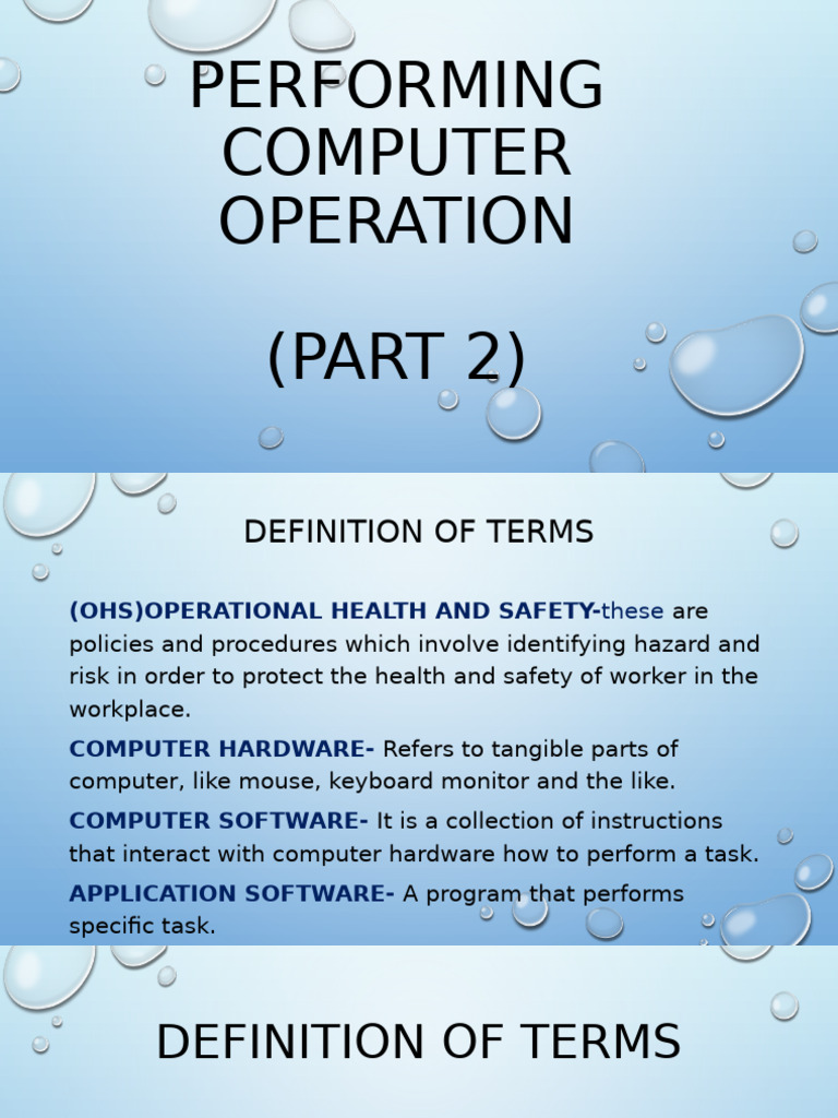 Computer Operations and Software Overview | PDF | Computer Data Storage ...