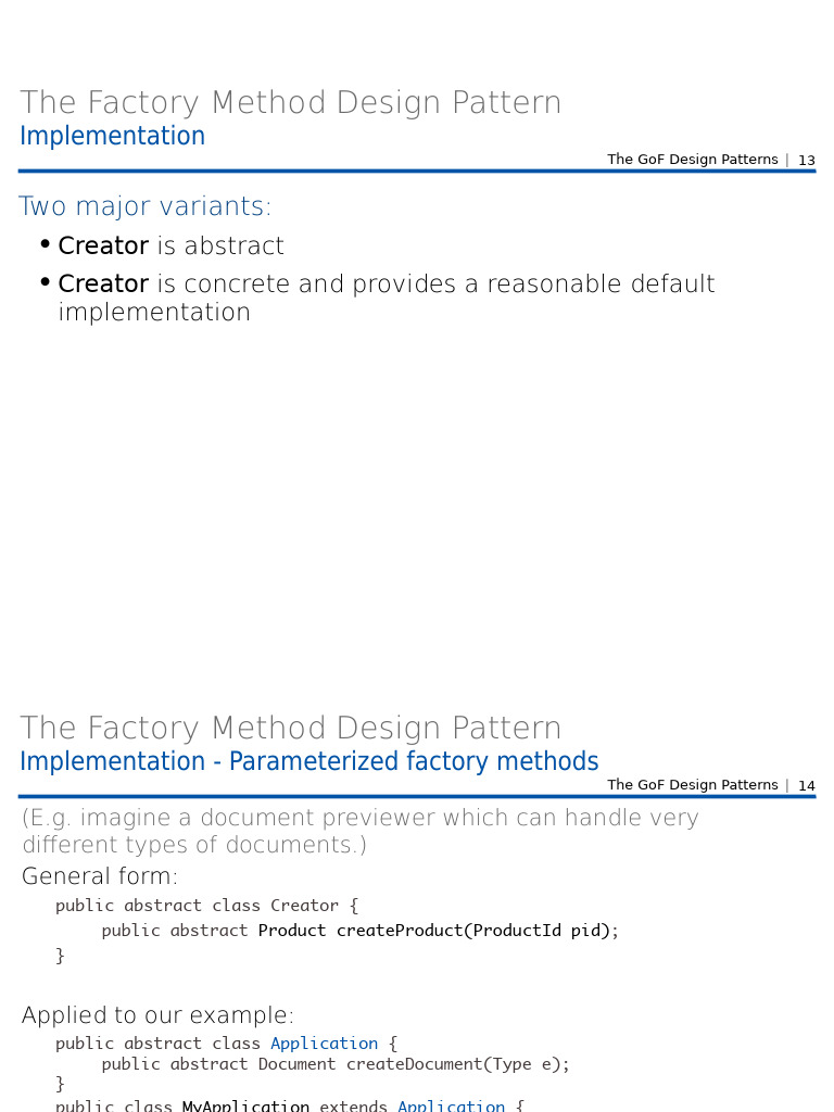 The Factory Method Design Pattern: Implementation | PDF