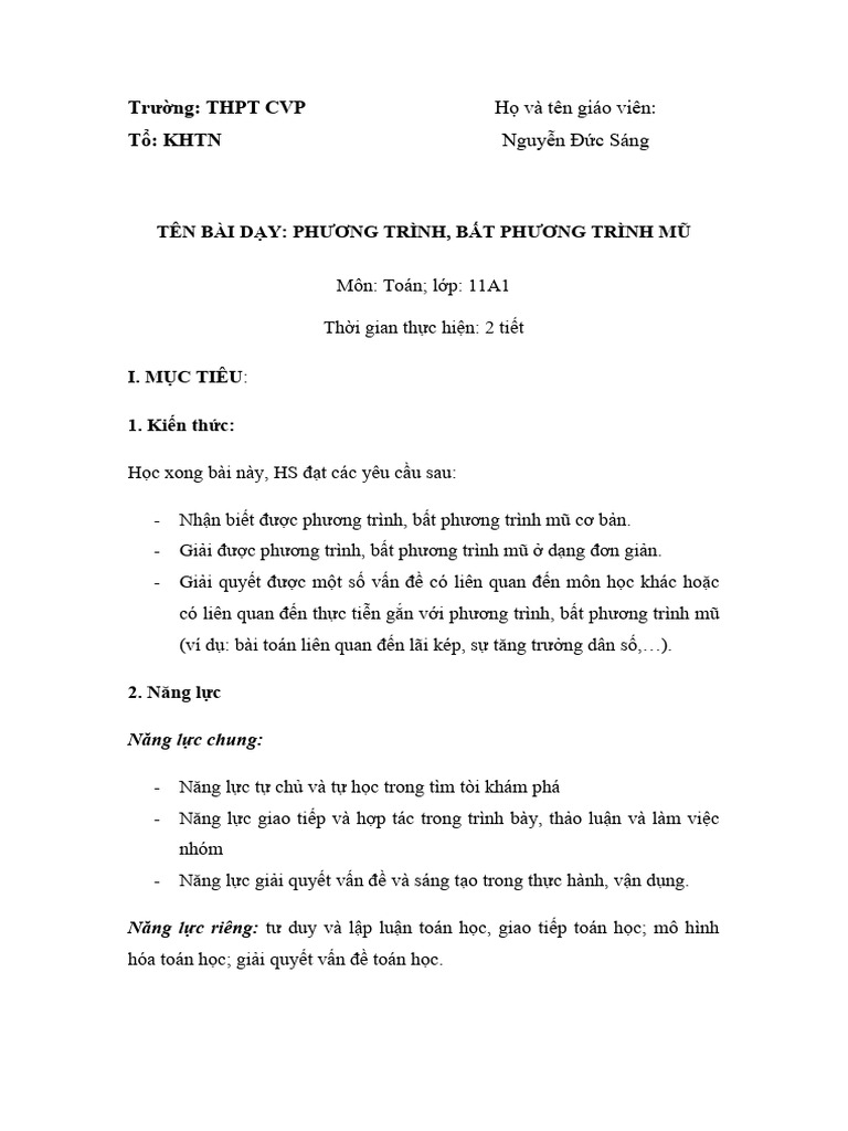 Giáo Án PT BPT Mũ | PDF