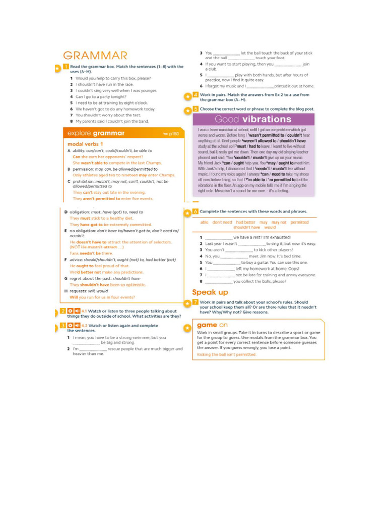 Unit 4- Grammar- SB+WB | PDF