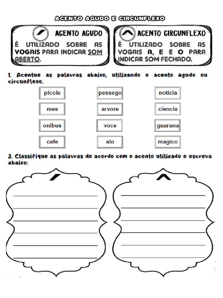 Acento Agudo e Circunflexo | PDF