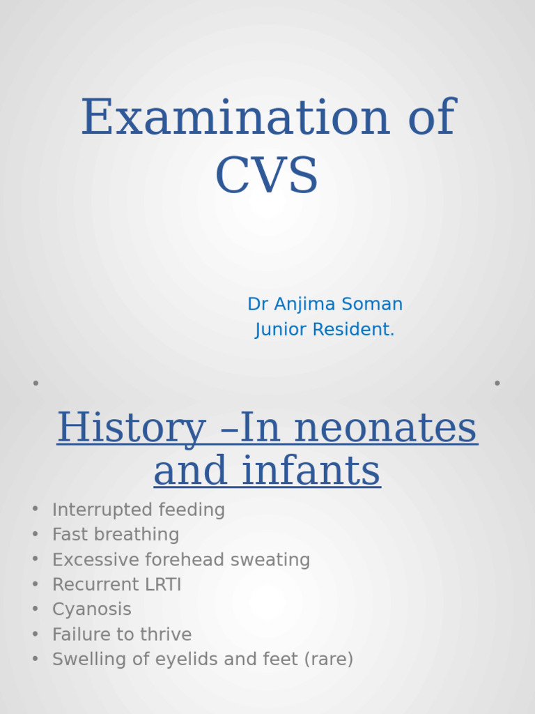 Cvs Examination New | PDF | Pulse | Heart