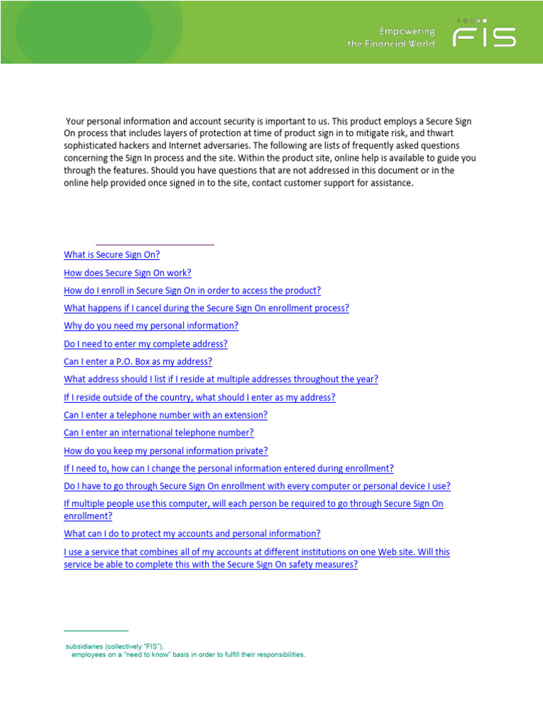 Secure Sign On FAQ Guide | PDF | Http Cookie | Phishing