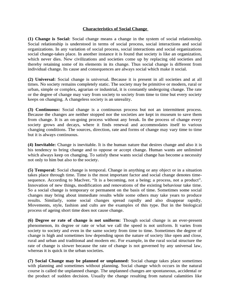 Social Change 2 | PDF | Society | Demography
