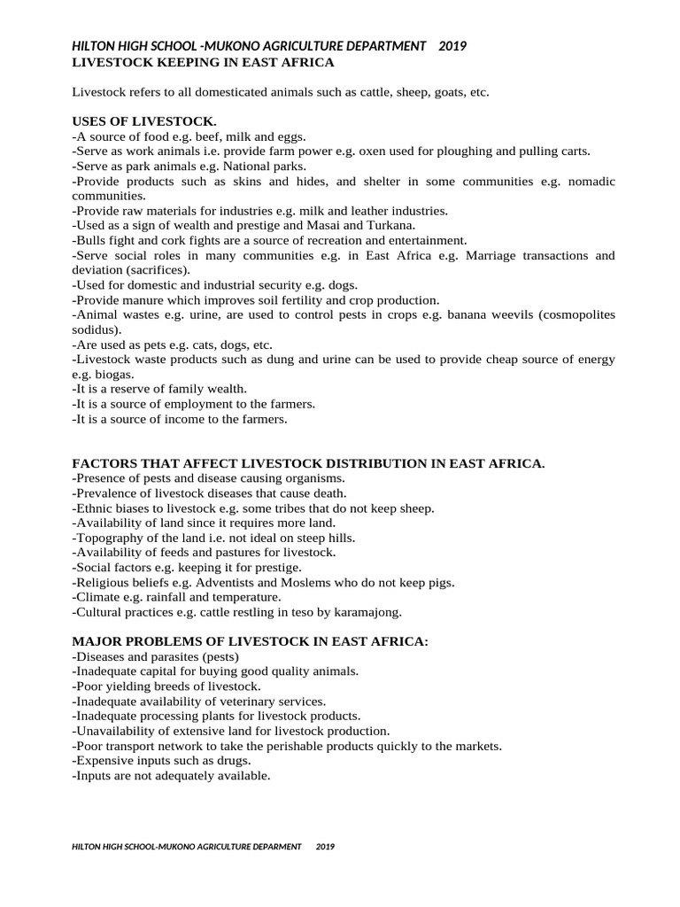 ANIMAL PRODUCTION S.5-6 | PDF | Digestion | Glucose