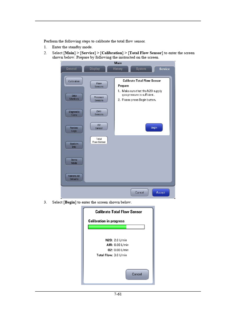 A7 Calibration Procedure Total Flow Sensor Pdf