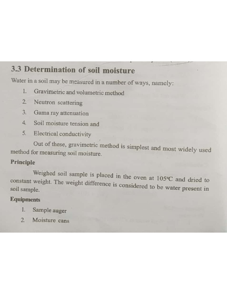 Practical No 6 Determination of Soil Moisture | PDF