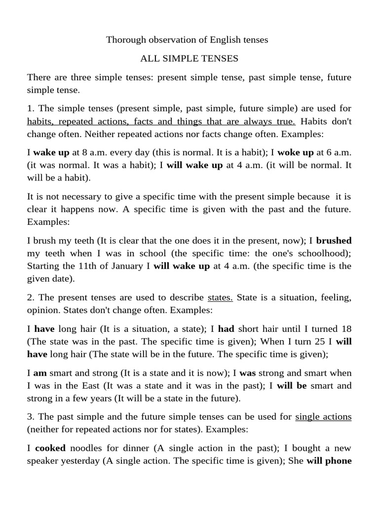 All Simple Tenses | PDF