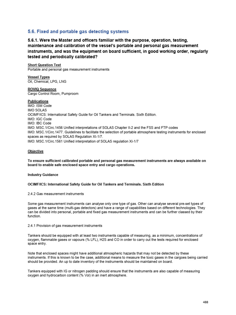 SOLAS Requirements for Gas Detection | PDF | Calibration | Oil Tanker