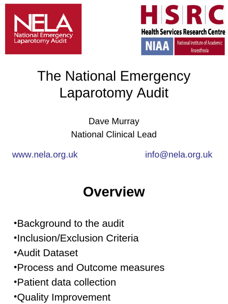 NELA Webcast - DR Dave Murray | PDF | Surgery | Risk