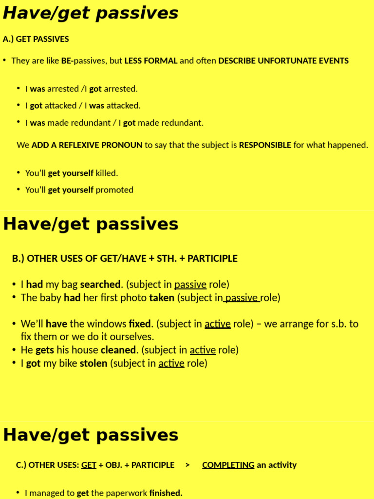 Understanding Have/Get Passives | PDF