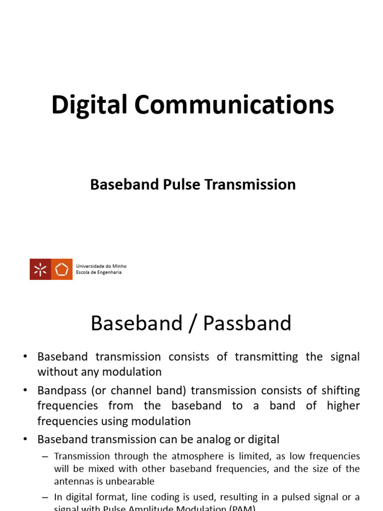 Digital Communications: Baseband Pulse Transmission | PDF | Modulation | Filter (Signal Processing)