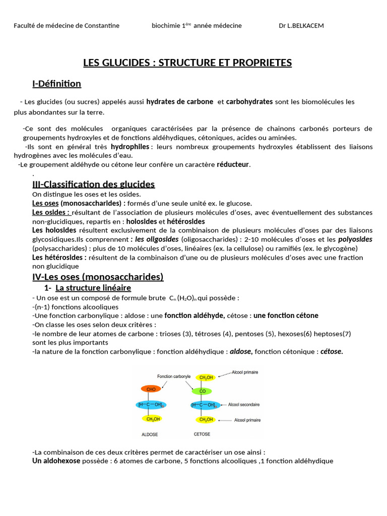 Glucides : Structure et Propriétés | PDF | Glucide | Glucose