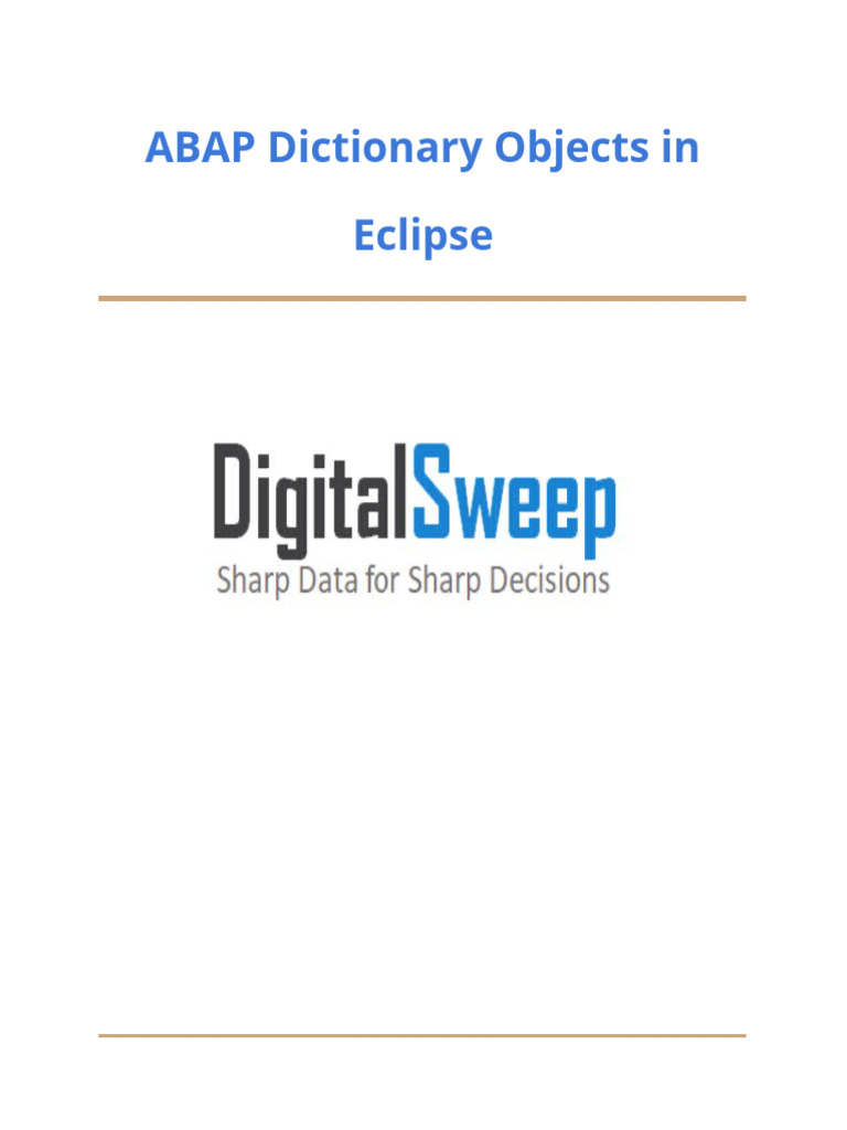 ABAP Dictionary Objects in Eclipse | PDF | Computer Science | Computer ... ABAP Dictionary Objects in Eclipse | PDF | Computer Science | Computer ...