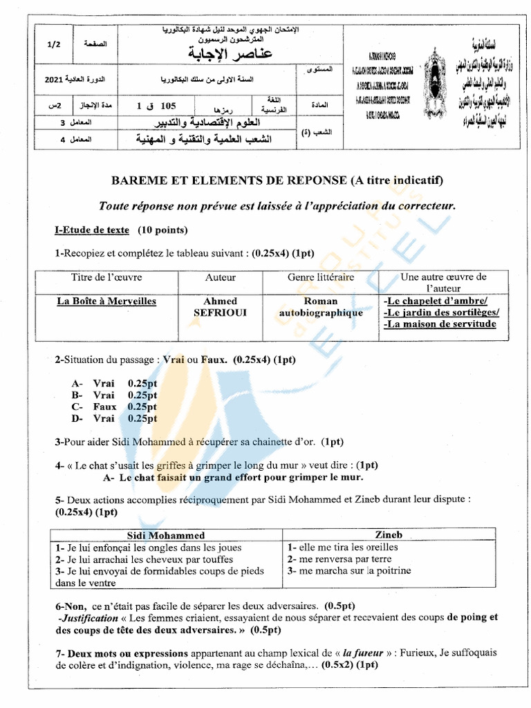 Laayoune Francais SC - Tech .Prof nr-2021 | PDF
