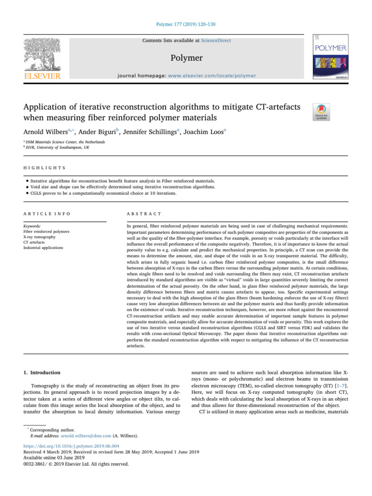 Application of iterative reconstruction algorithms to mitigate CT ... Application of iterative reconstruction algorithms to mitigate CT ...