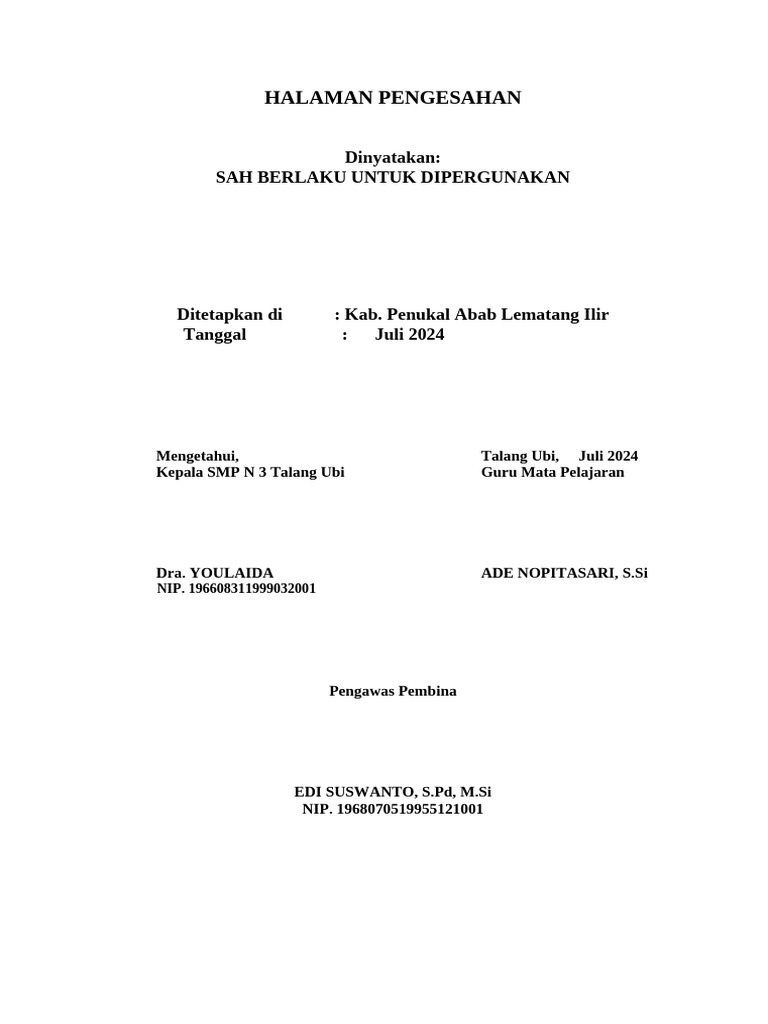 Pengesahan | PDF