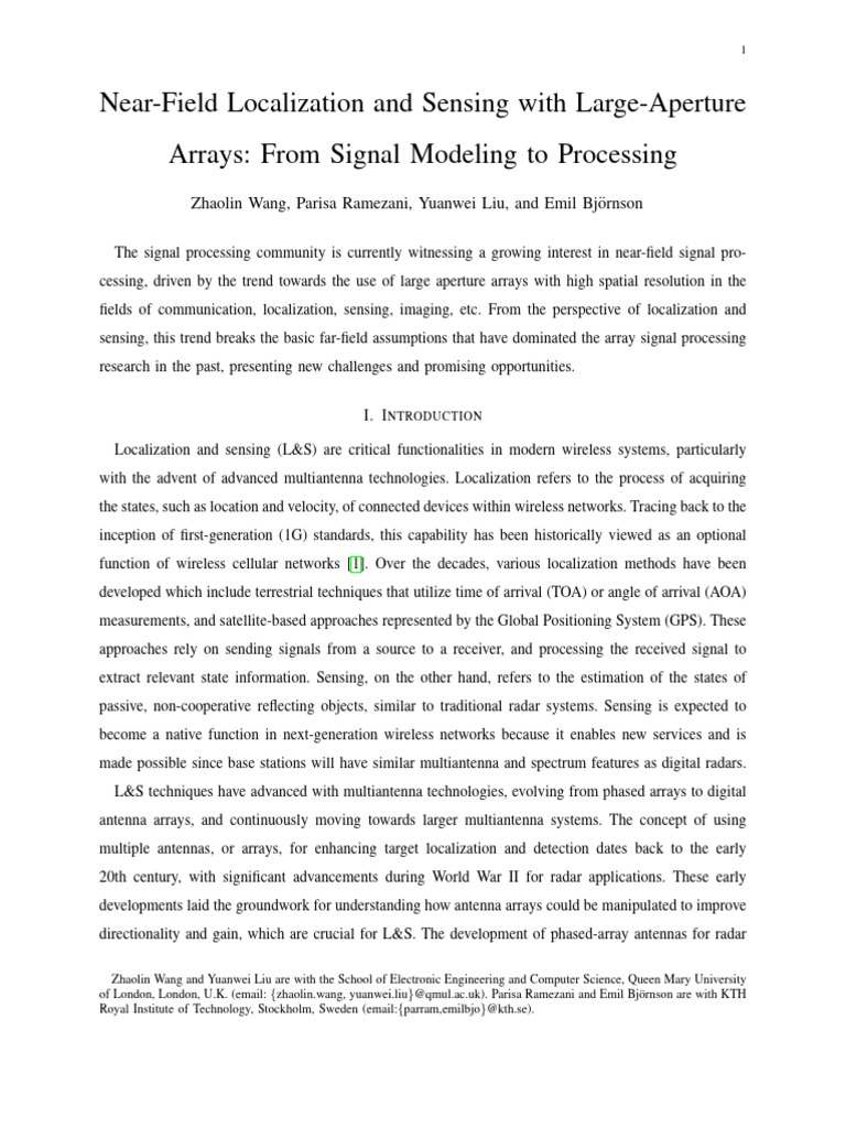 Near Field Localization And Sensing With Large Aperture Array From Signal Modeling To Processing