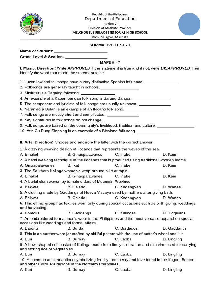 Summative Test 1 | PDF | Mental Health | Well Being