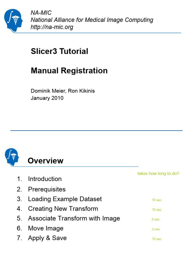 Slicer3 Manual Registration Tutorial | PDF | Imaging | Software