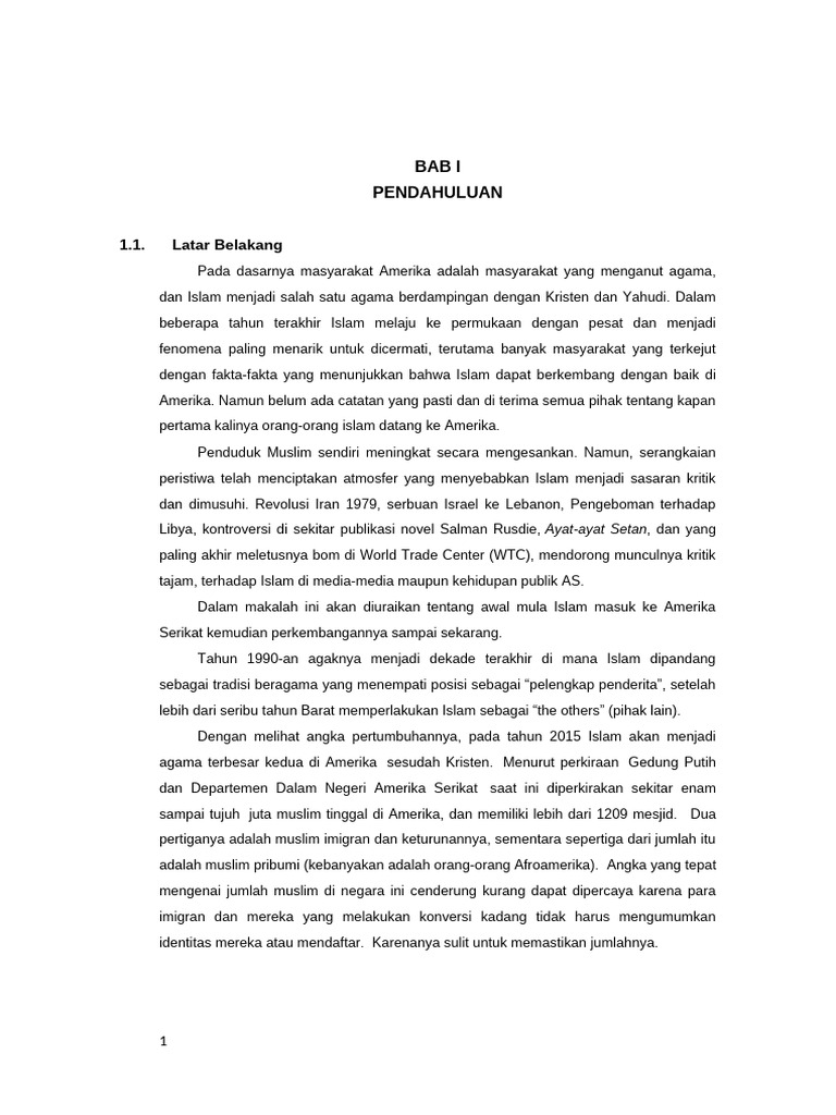 Sejarah dan Perkembangan Islam di AS | PDF