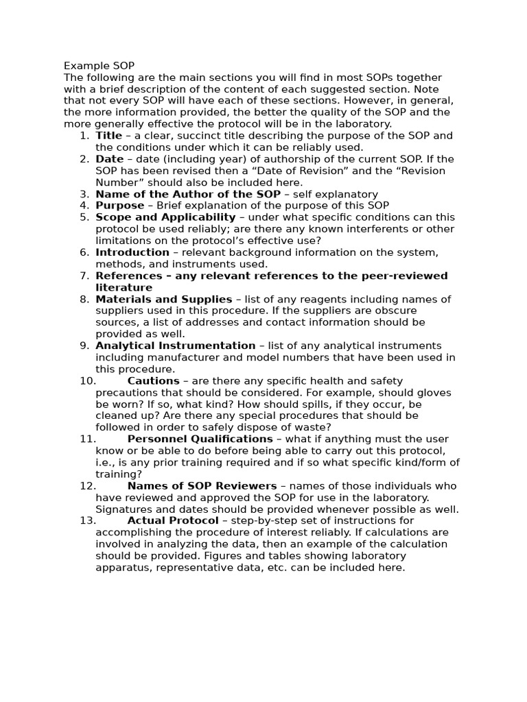 Example SOP | PDF | Coffee | Drink