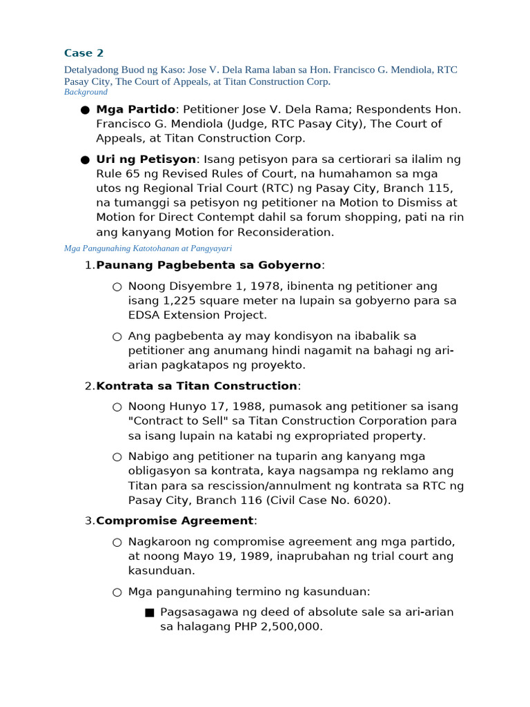 Case 2 Explanation in Tagalog | PDF